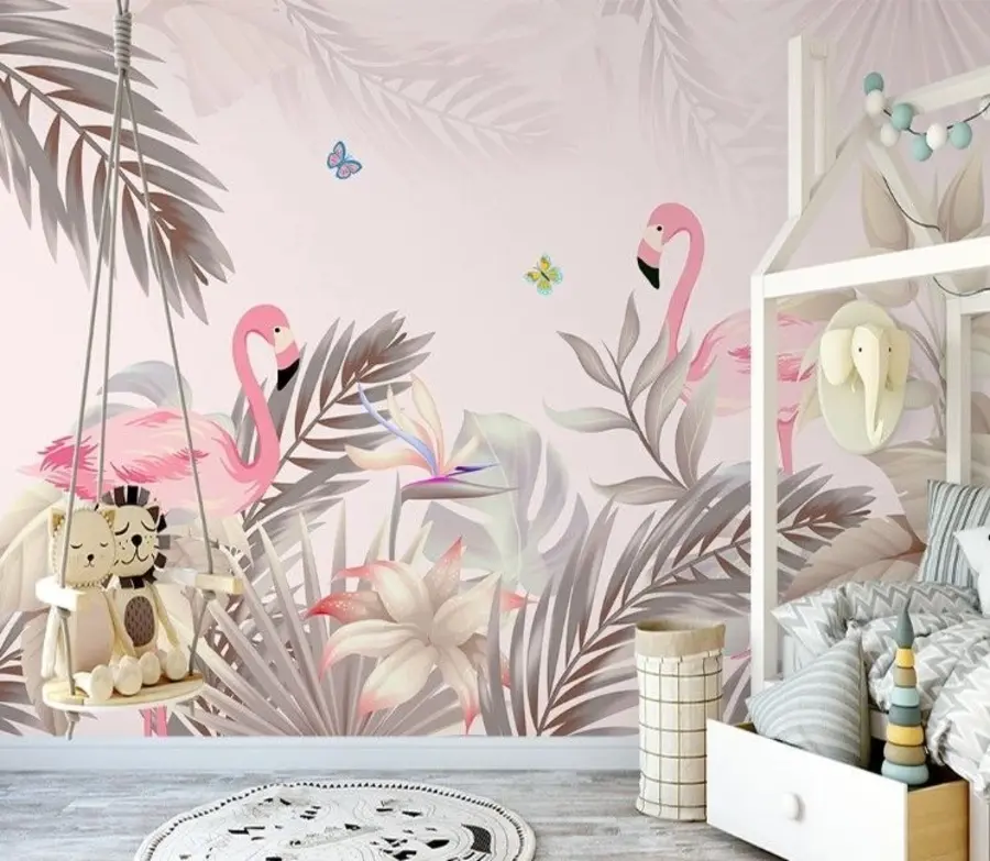 Fototapetai flamingai - internetinė parduotuvė Uwalls.lt