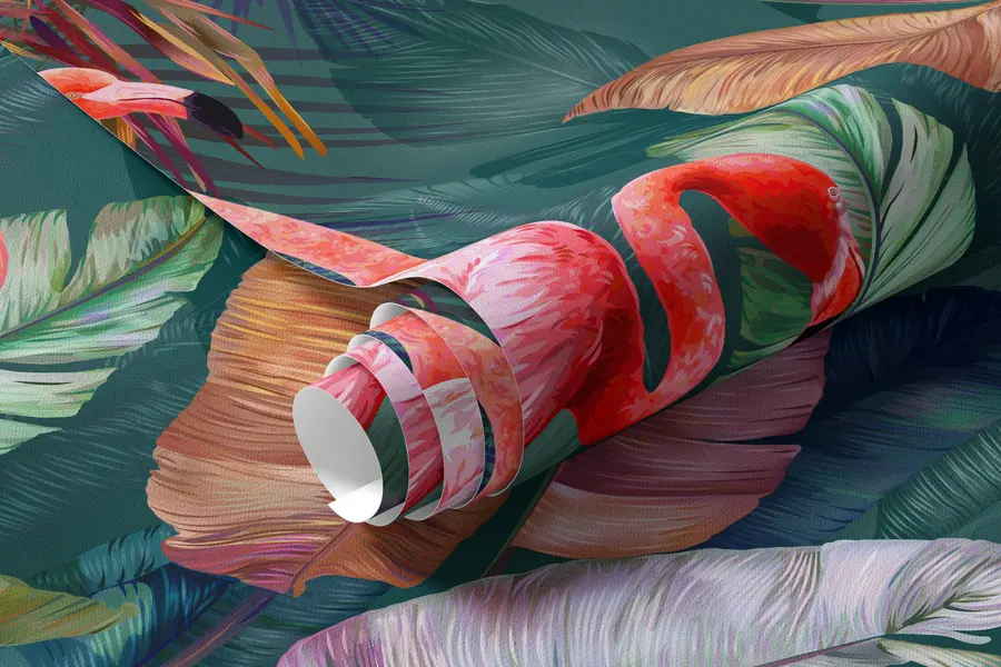 Fototapetai flamingai - internetinė parduotuvė Uwalls.lt